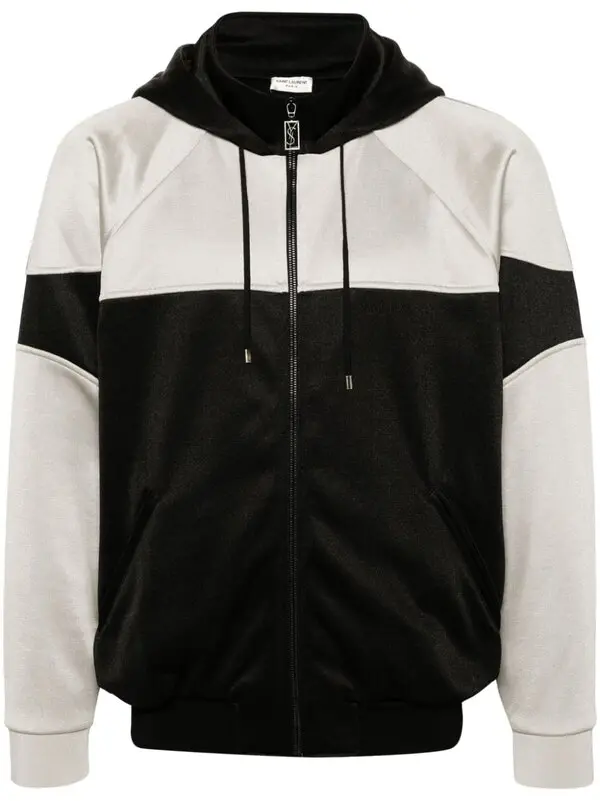 Saint Laurent Two-tone Panelled Hooded Jacket