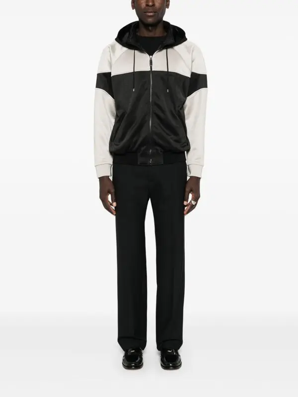 Saint Laurent Two-tone Panelled Hooded Jacket