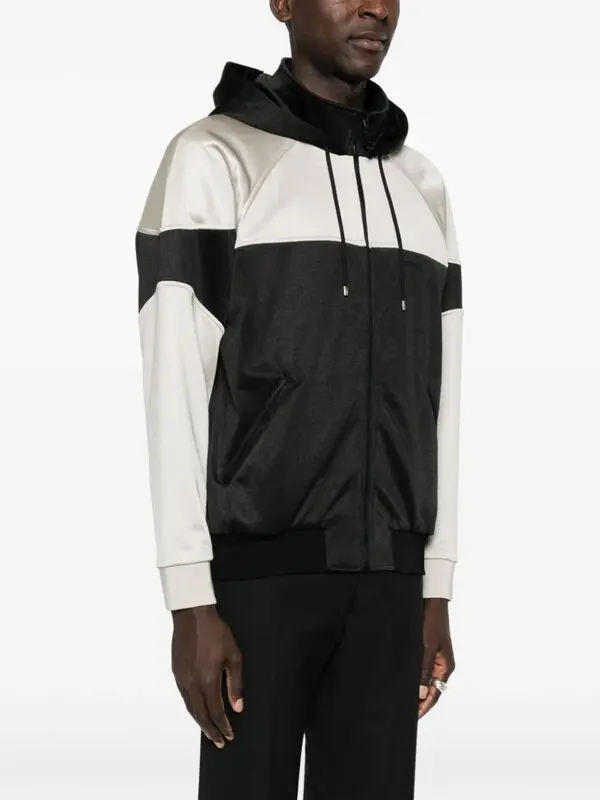 Saint Laurent Two-tone Panelled Hooded Jacket