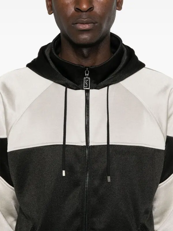 Saint Laurent Two-tone Panelled Hooded Jacket