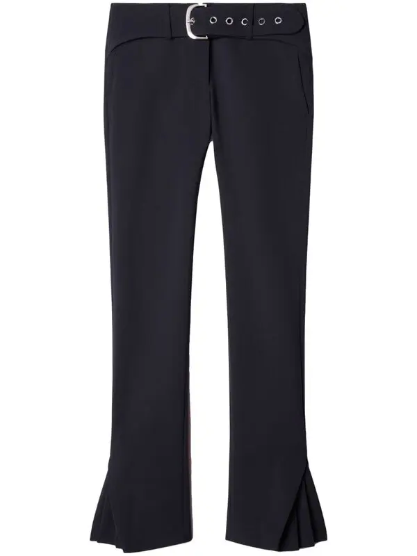 Off-White Belted Flared Virgin Wool Trousers