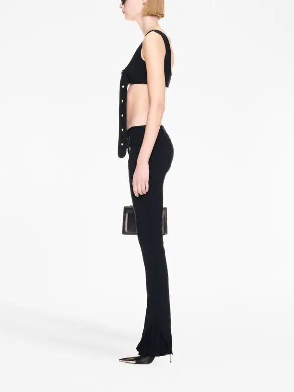 Off-White Belted Flared Virgin Wool Trousers