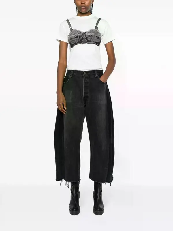 B Sides Cropped Wide-leg Jeans