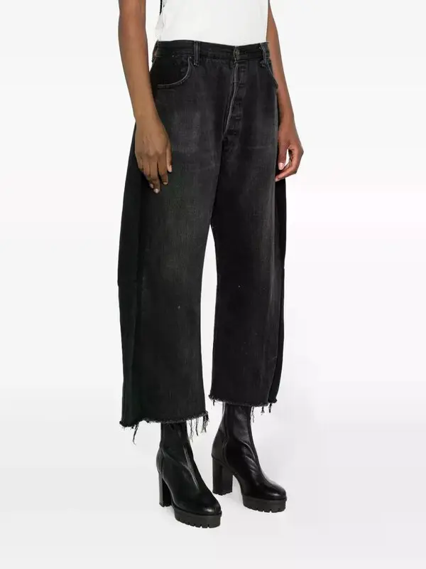 B Sides Cropped Wide-leg Jeans