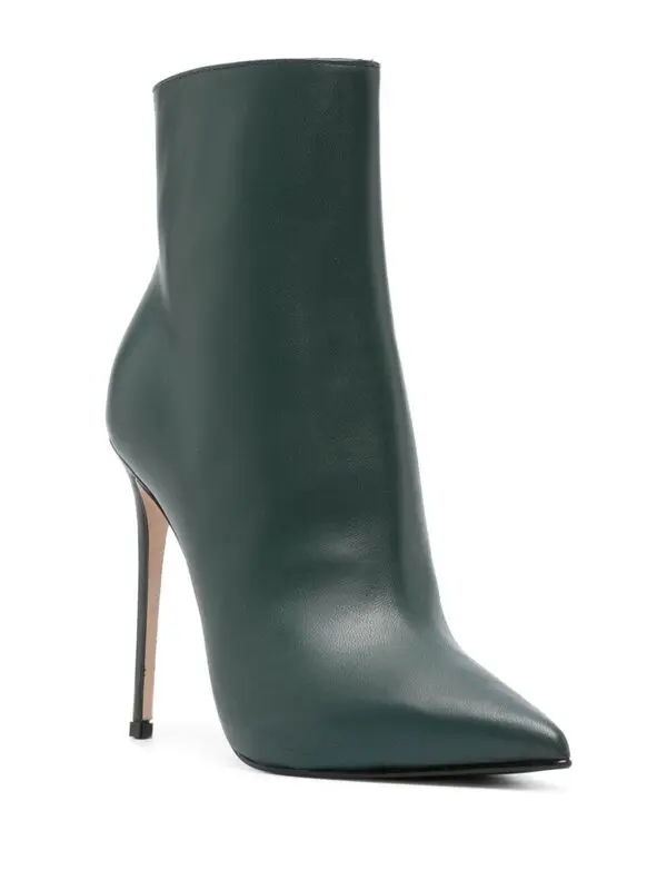 LE SILLA Eva 120mm Leather Ankle Boots - Green