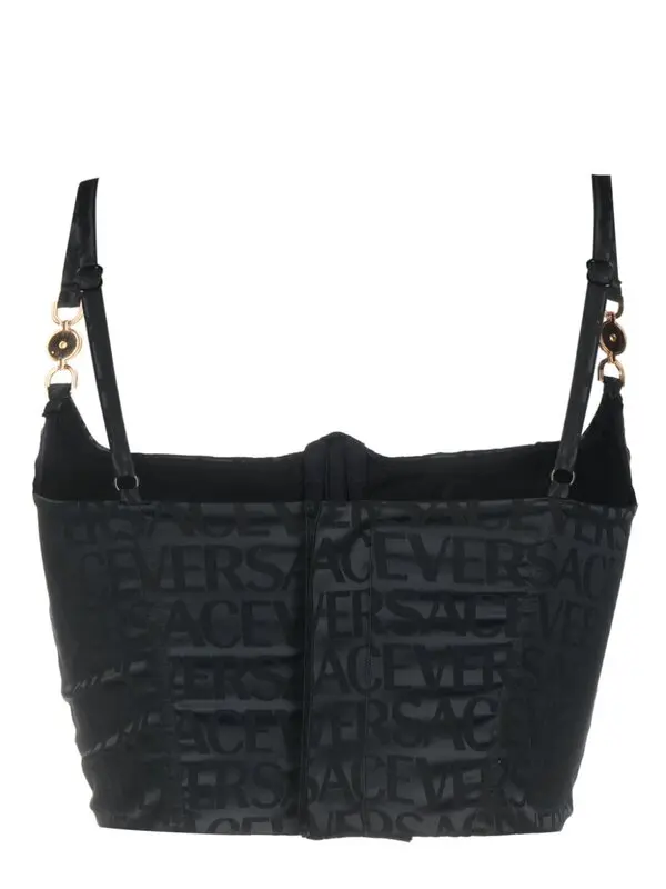 Versace Allover-print Corset-style Bra