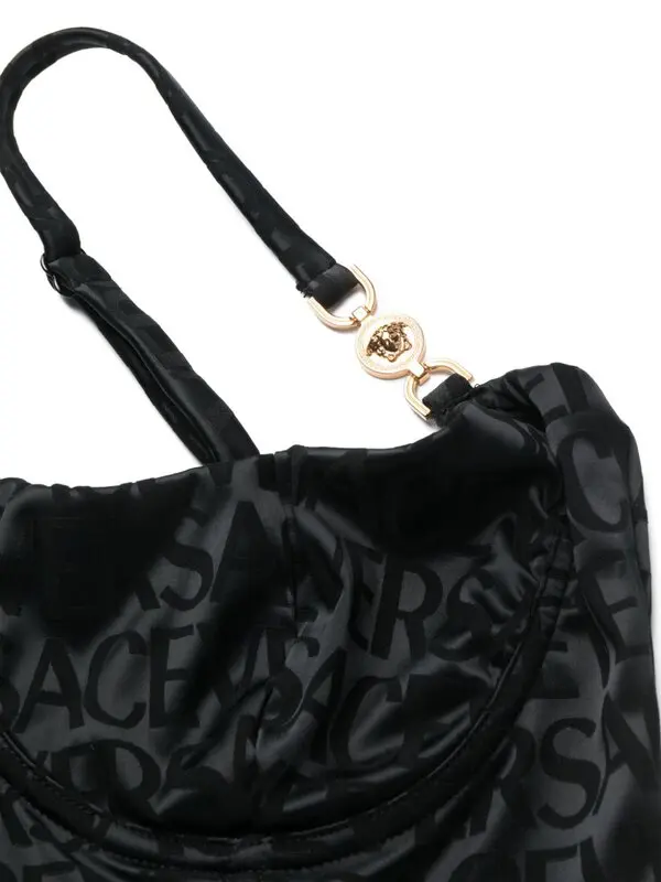 Versace Allover-print Corset-style Bra