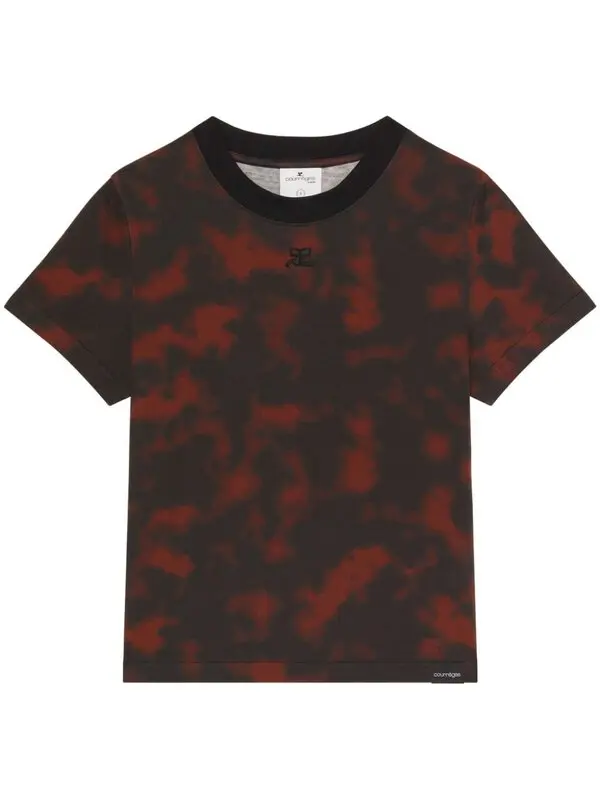COURREGES Tortoiseshell-effect Cotton T-shirt