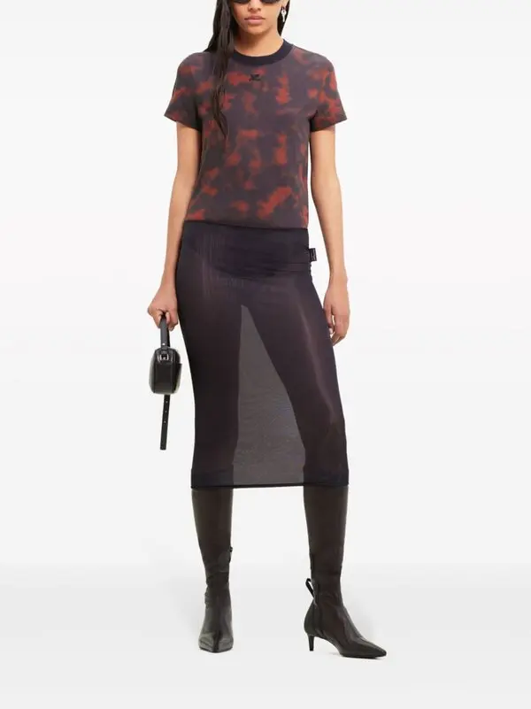 COURREGES Tortoiseshell-effect Cotton T-shirt