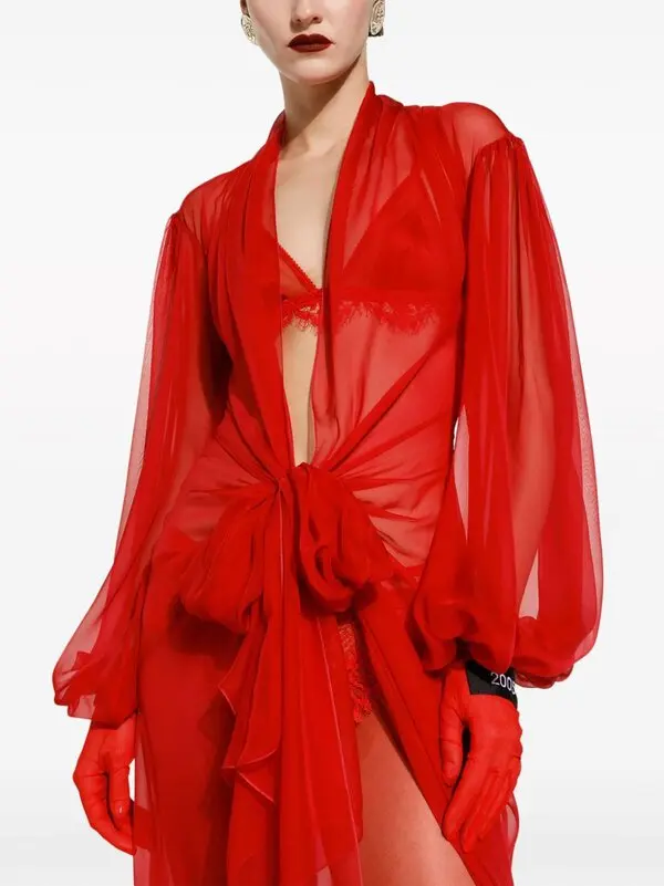 Dolce & Gabbana Silk Chiffon Maxi Dress - Red