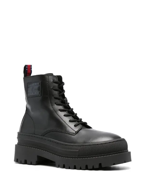 Tommy Hilfiger Foxing Lace-up Leather Boots