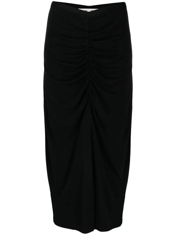 Diane Von Furstenberg Callisto Ruched Midi Skirt - Black