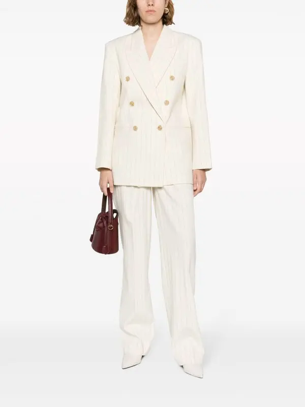 Zimmermann Luminosity Pinstriped Double-breasted Blazer - Neutrals