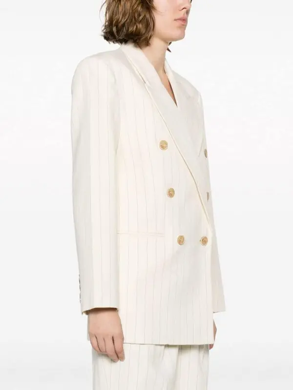 Zimmermann Luminosity Pinstriped Double-breasted Blazer - Neutrals