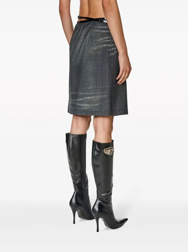 DIESEL® Pinstripe Virgin Wool Wrap Skirt