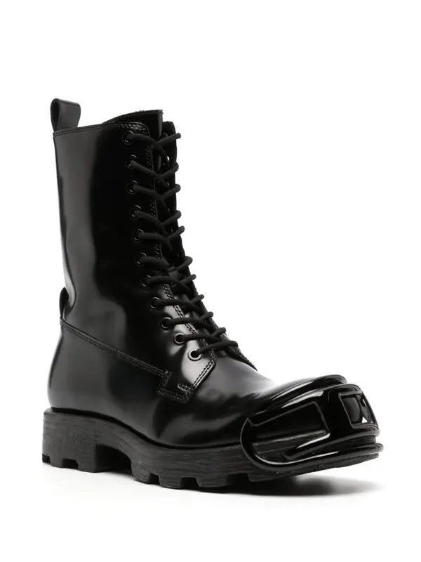 DIESEL® D-hammer D Lace-up Leather Boots - Black