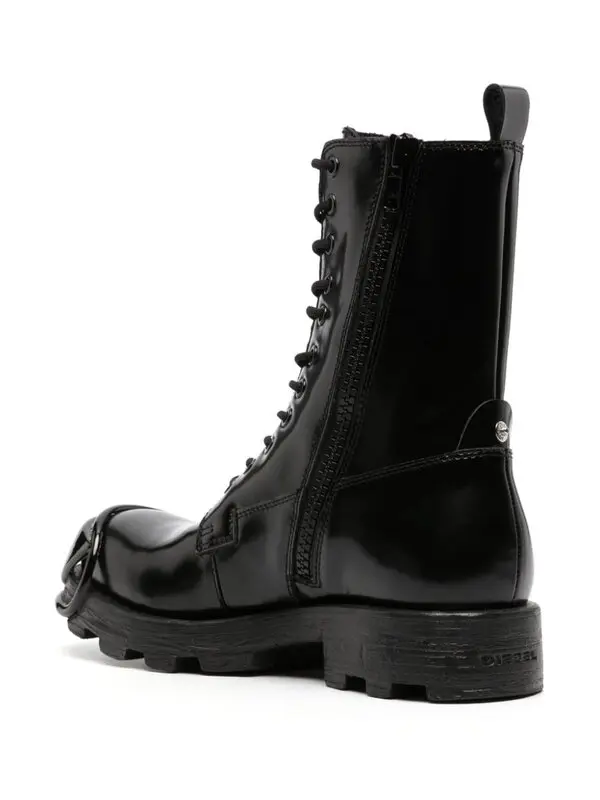 DIESEL® D-hammer D Lace-up Leather Boots - Black