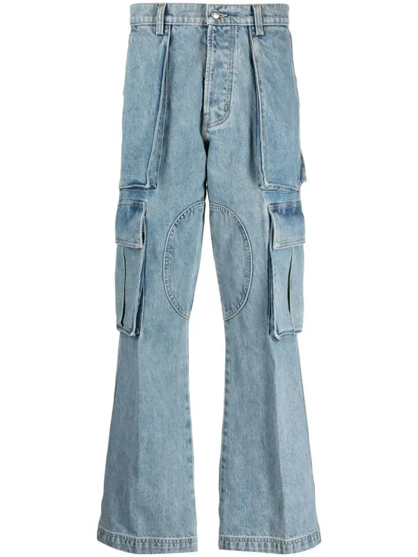 NAHMIAS Straight-leg Cargo Jeans - Blue