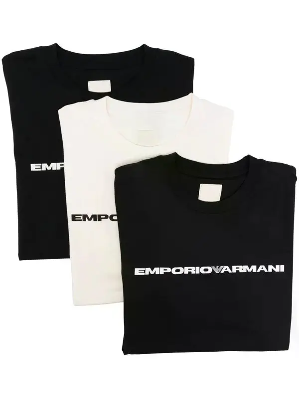 Emporio Armani Logo-print Cotton T-shirt - Black