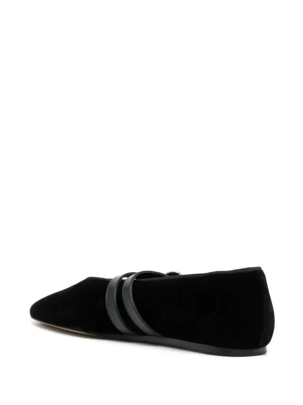 Le Monde Beryl Claudia Belted Velvet Slippers - Black