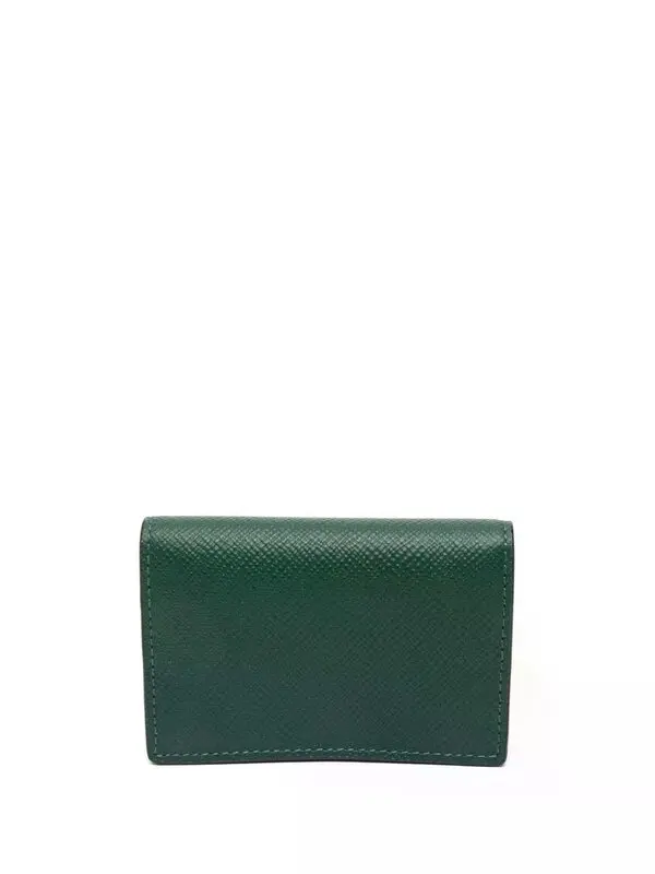 Smythson Logo-stamp Leather Wallet - Green