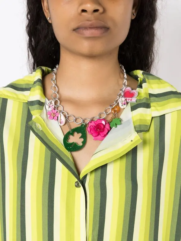 AMIR SLAMA Rose-pendant Chain-link Necklace
