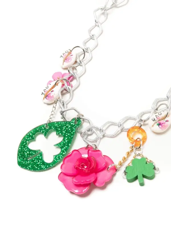 AMIR SLAMA Rose-pendant Chain-link Necklace