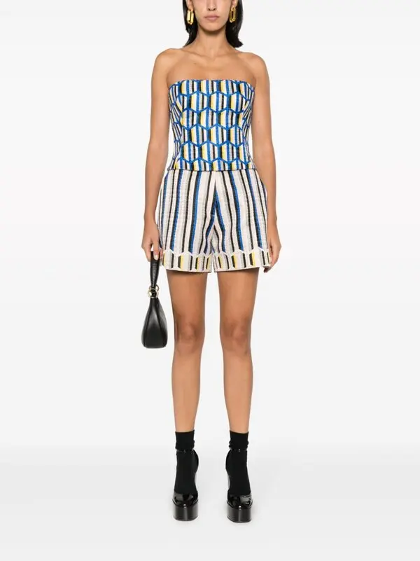 GEMY MAALOUF Striped Jacquard Shorts