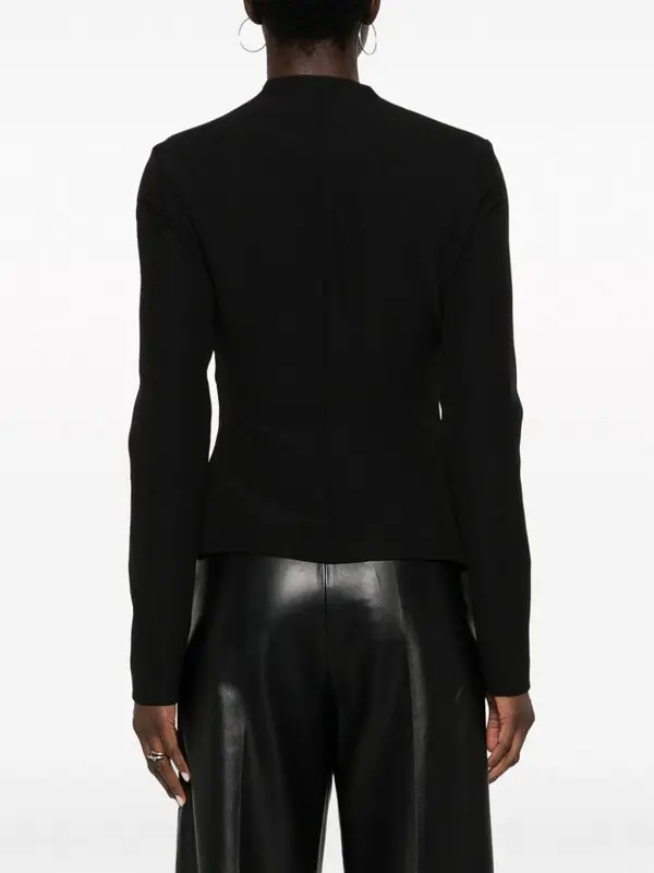 MSGM Bow-detail Long-sleeve Top - Black