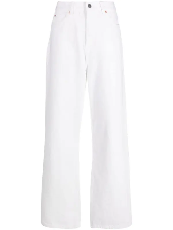 Wardrobe.NYC Low-rise Straight-leg Jeans - White