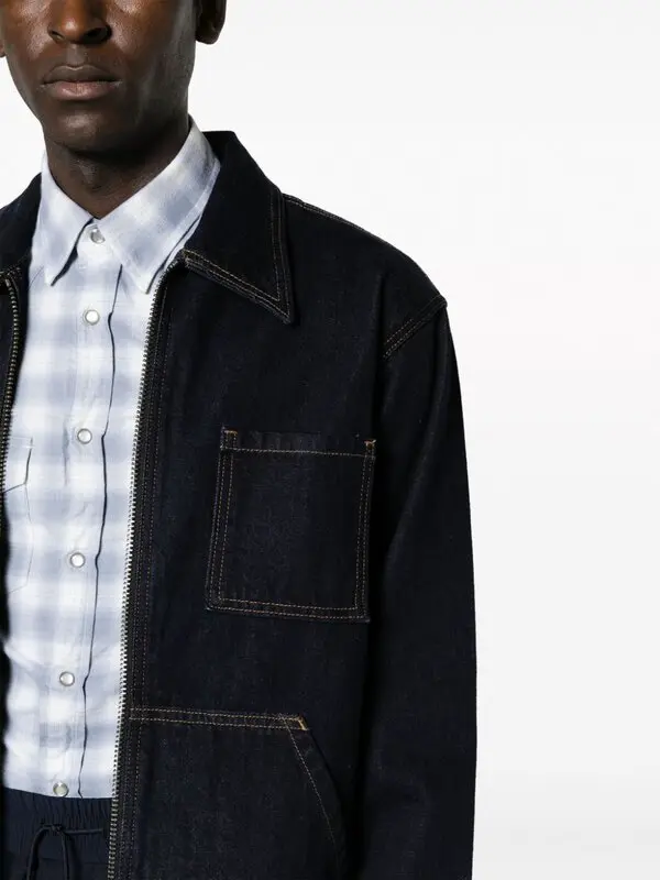LEVI'S Contrast-stitching Zip-up Denim Jacket - Blue