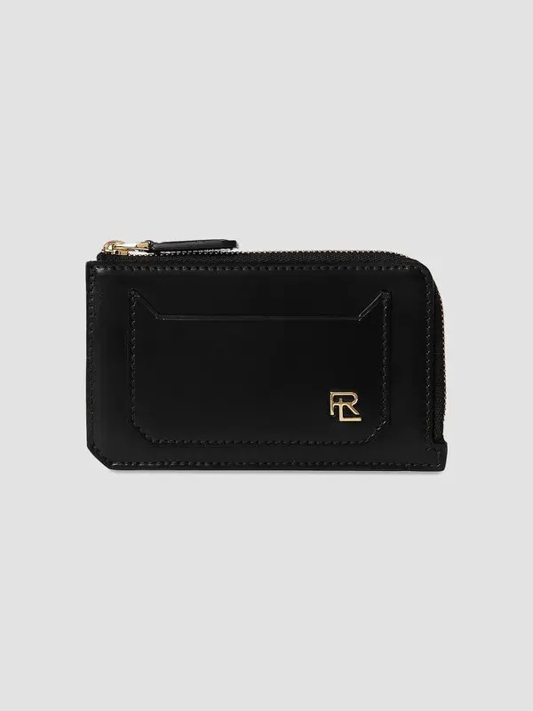 Ralph Lauren Rl Box Calfskin Zip Card Case
