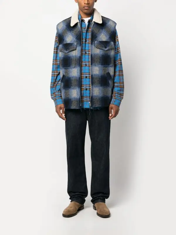 MARANT Kiran Checked Gilet - Blue
