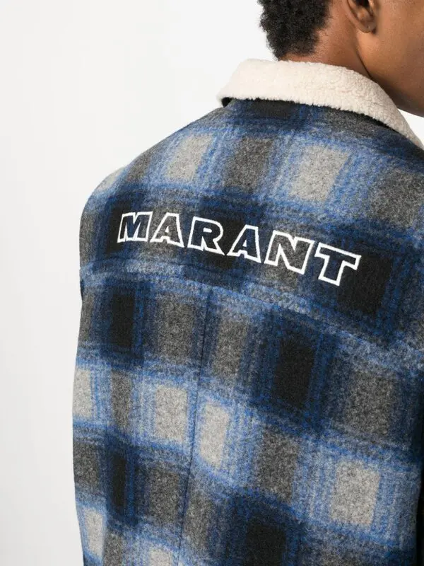 MARANT Kiran Checked Gilet - Blue