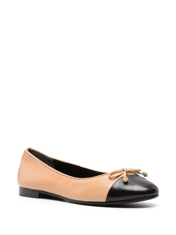 Tory Burch Cap-toe Ballerina Flats - Neutrals