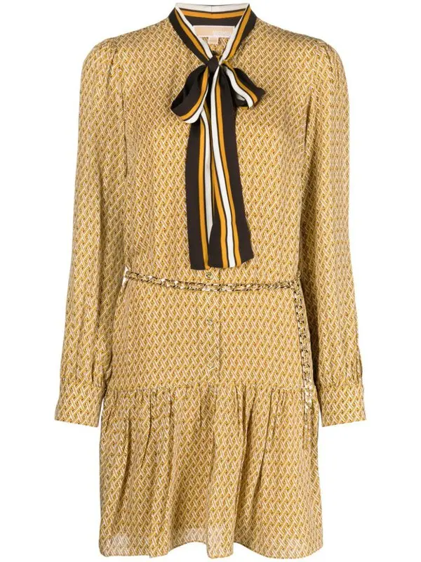 Michael Kors Lattice-pattern Midi Dress