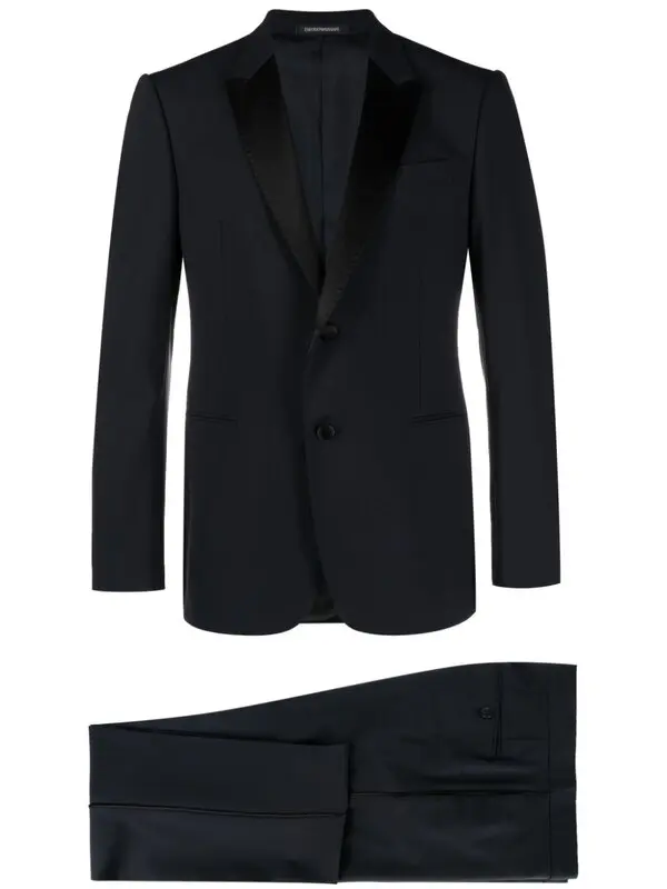 Emporio Armani Satin-trim Single-breasted Suit