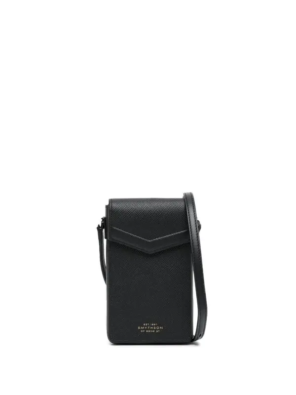 Smythson Leather Phone Bag - Black