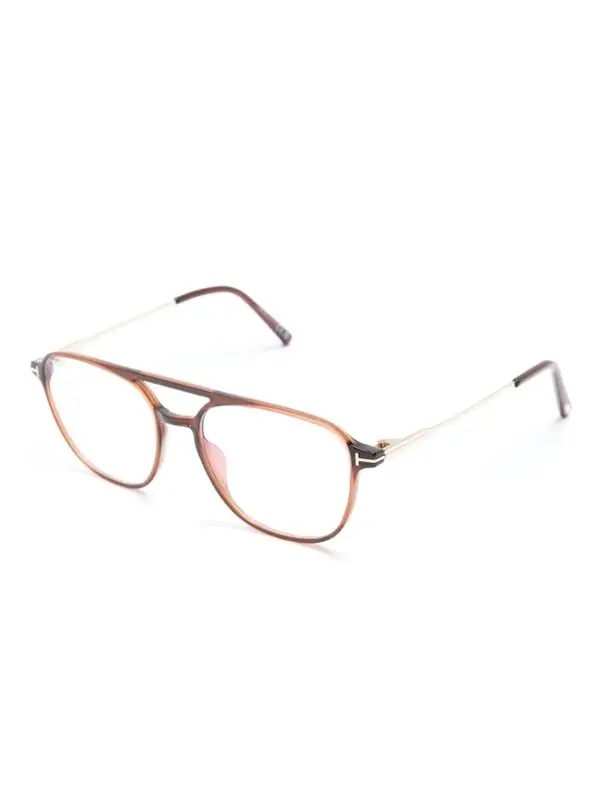 TOM FORD Tortoiseshell-effect Pilot-frame Glasses - Brown
