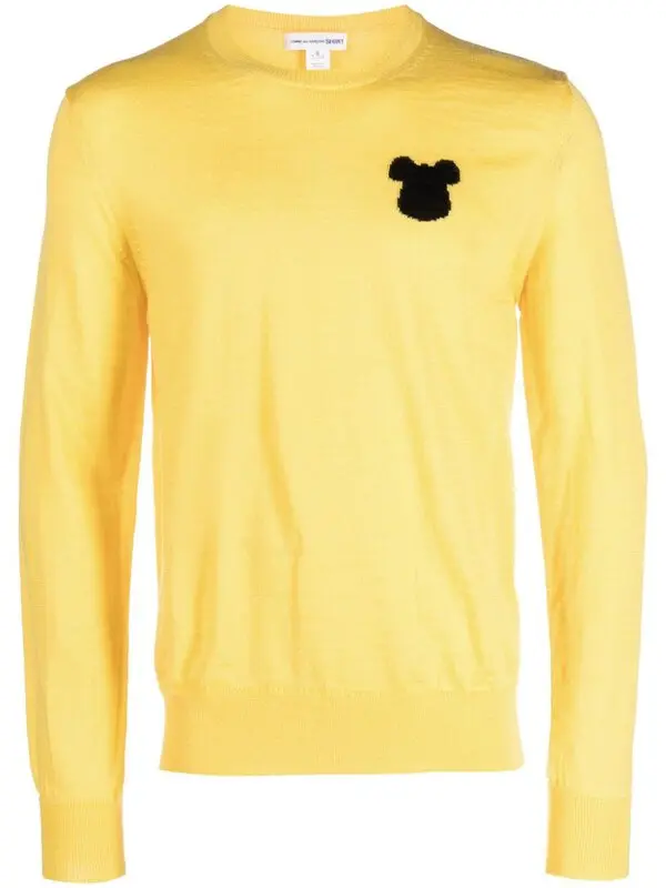 Comme Des Garçons Intarsia-knit Crewneck Jumper - Yellow