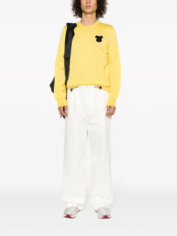 Comme Des Garçons Intarsia-knit Crewneck Jumper - Yellow