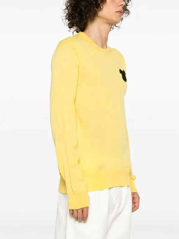Comme Des Garçons Intarsia-knit Crewneck Jumper - Yellow