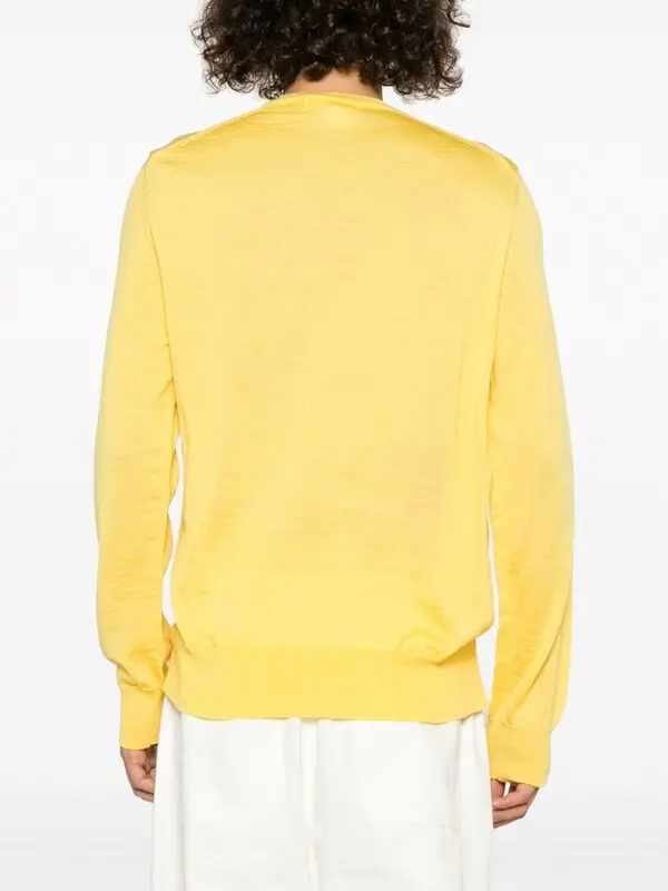 Comme Des Garçons Intarsia-knit Crewneck Jumper - Yellow