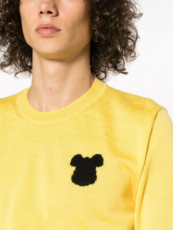 Comme Des Garçons Intarsia-knit Crewneck Jumper - Yellow