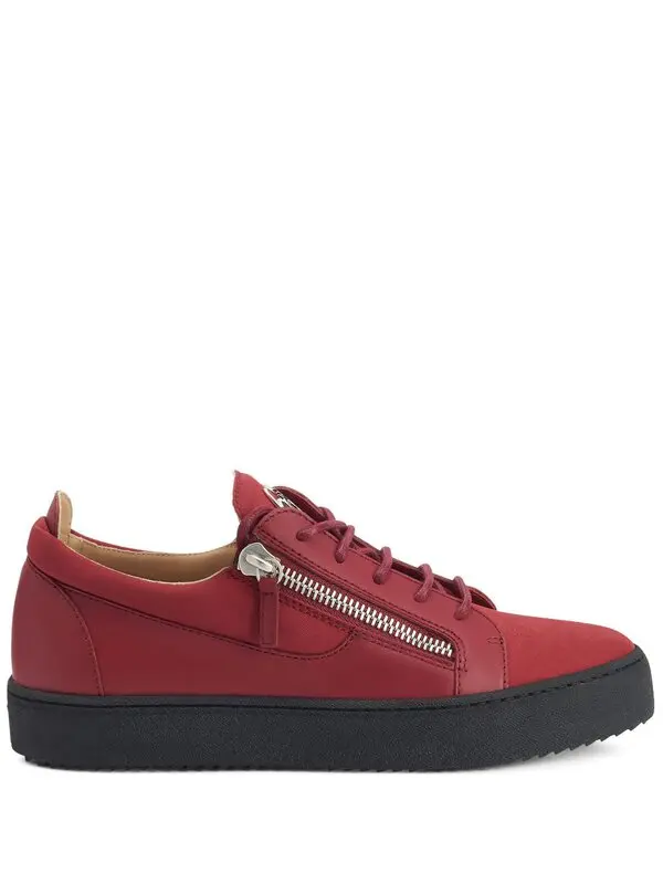 GIUSEPPE ZANOTTI Frankie Double-zip Low-top Sneakers - Red