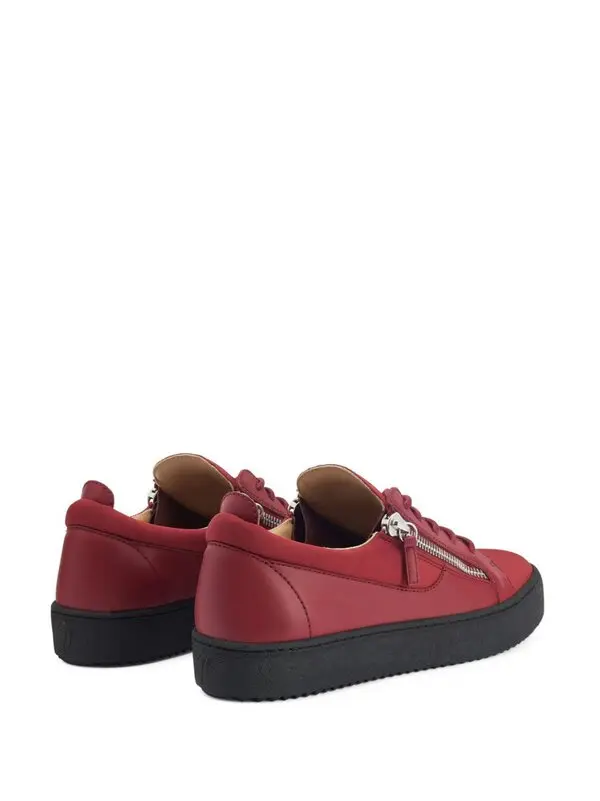 GIUSEPPE ZANOTTI Frankie Double-zip Low-top Sneakers - Red