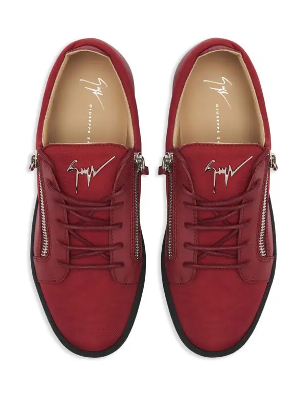 GIUSEPPE ZANOTTI Frankie Double-zip Low-top Sneakers - Red
