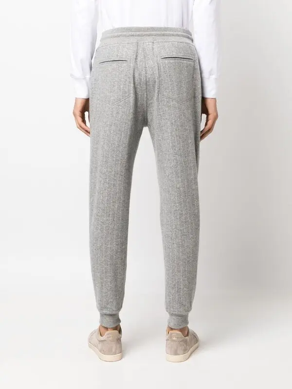 Brunello Cucinelli Striped Cashmere-blend Track Pants