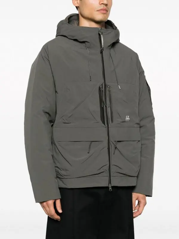 C.P. Company Micro-M Hooded Down Jacket In Green - 61% Off