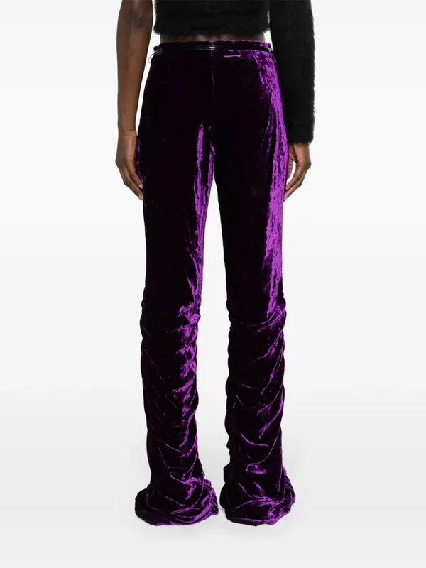 Gucci Low-rise Slim-fit Velvet Trousers - Purple